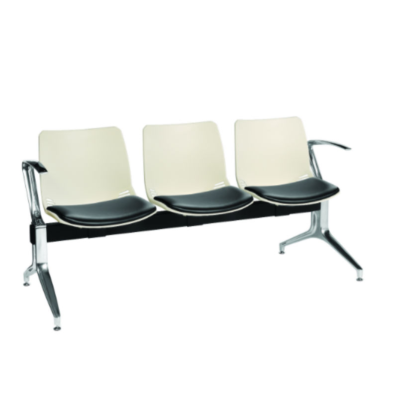 Ivory 3-Seat Modular Seating - Blk Vinyl | Health and Care