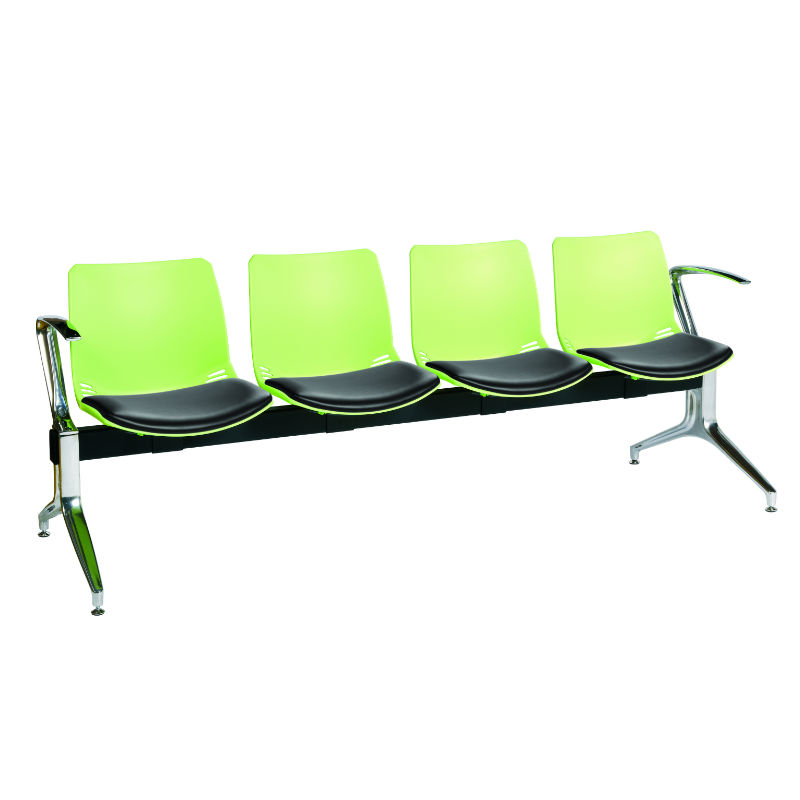 Green 4-Seat Modular Seating - Blk Vinyl | Health and Care