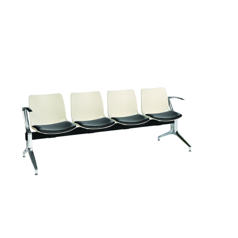 Ivory 4-Seat Modular Seating - Blk Vinyl | Health and Care