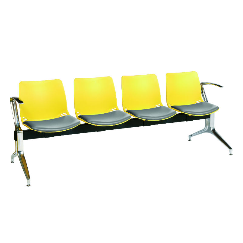 Yel. 4-Seat Modular Seating - Grey Vinyl | Health and Care