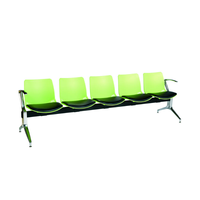 Green 5-Seat Modular Seating - Blk Vinyl | Health and Care