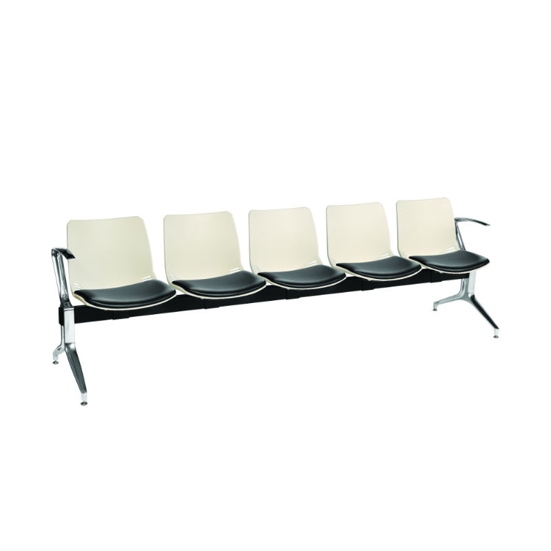 Ivory 5-Seat Modular Seating - Black Vinyl | Health and Care