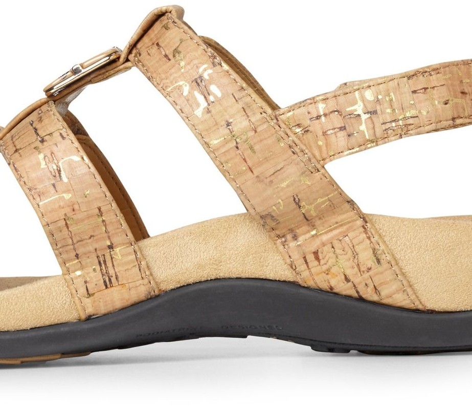Vionic Rest Amber Gold Cork Orthotic Sandals | Health and Care