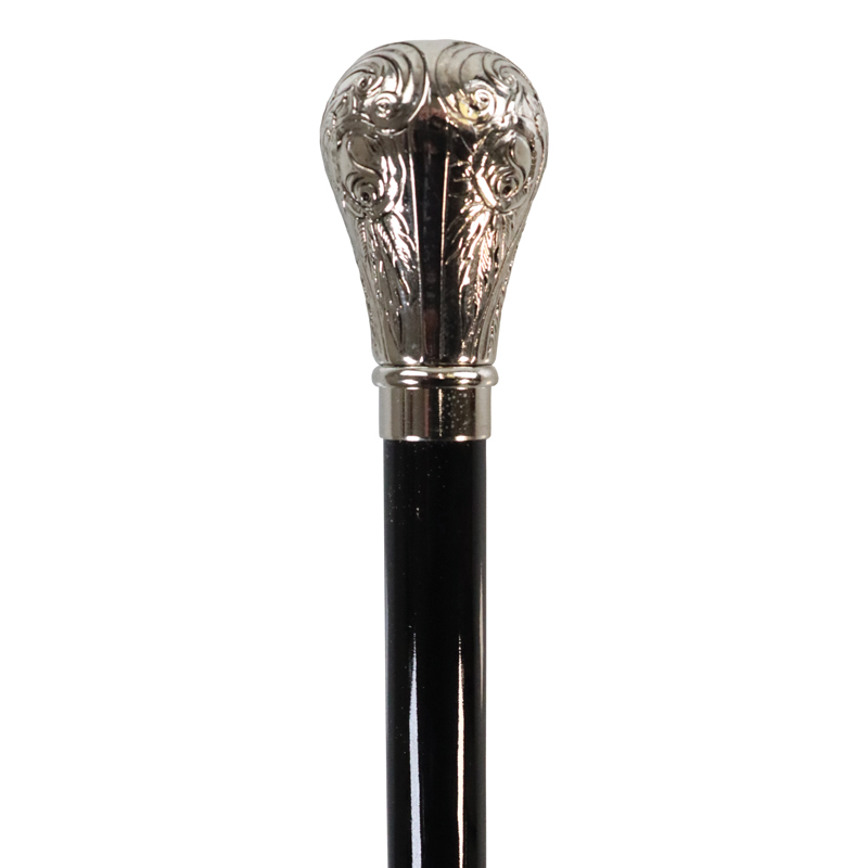 Black Beechwood Nickel Plated Ornate Capstick | Health and Care
