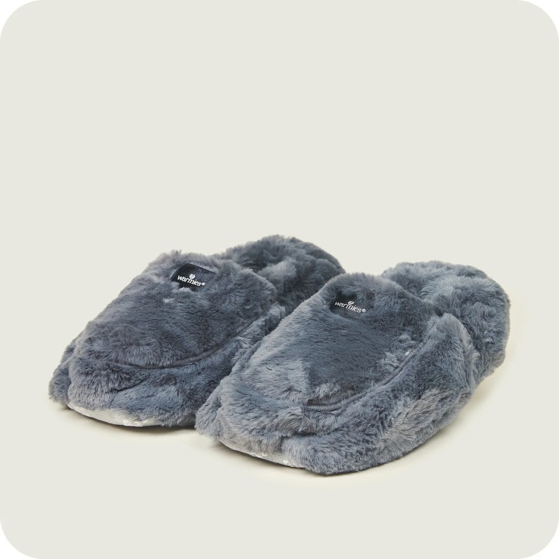 Warmies Luxury Soft Fur Slippers (Grey) | Health and Care