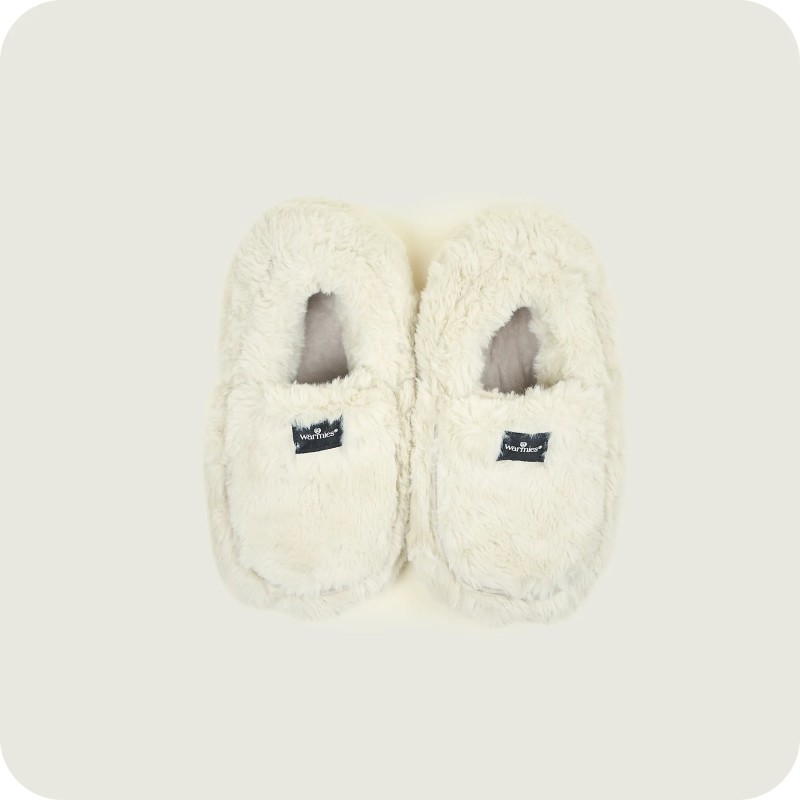 Warmies Luxury Soft Fur Slippers (White) | Health and Care