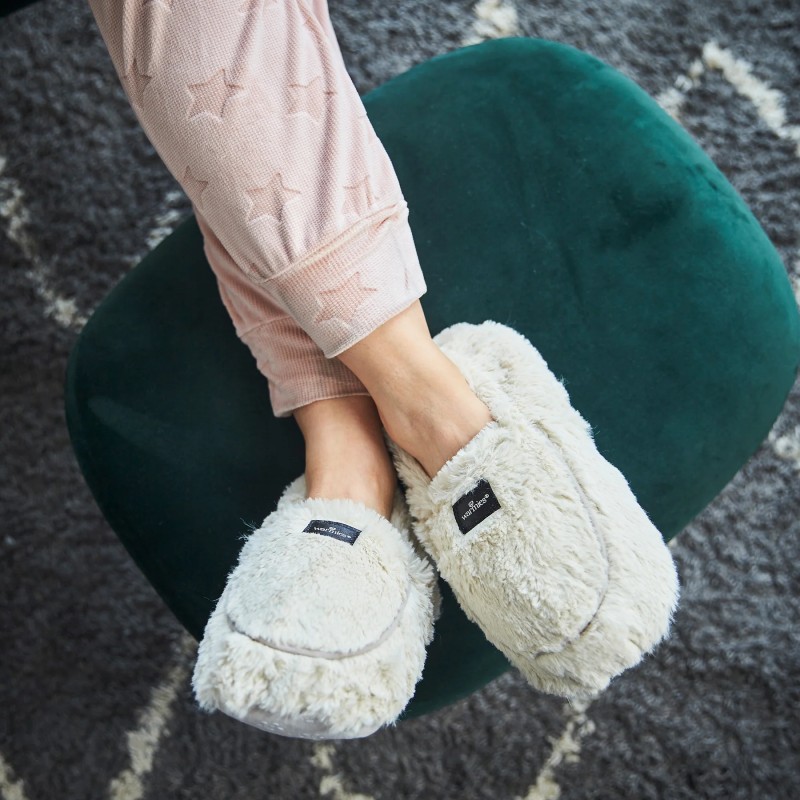 Warmies Luxury Soft Fur Slippers (White) | Health and Care