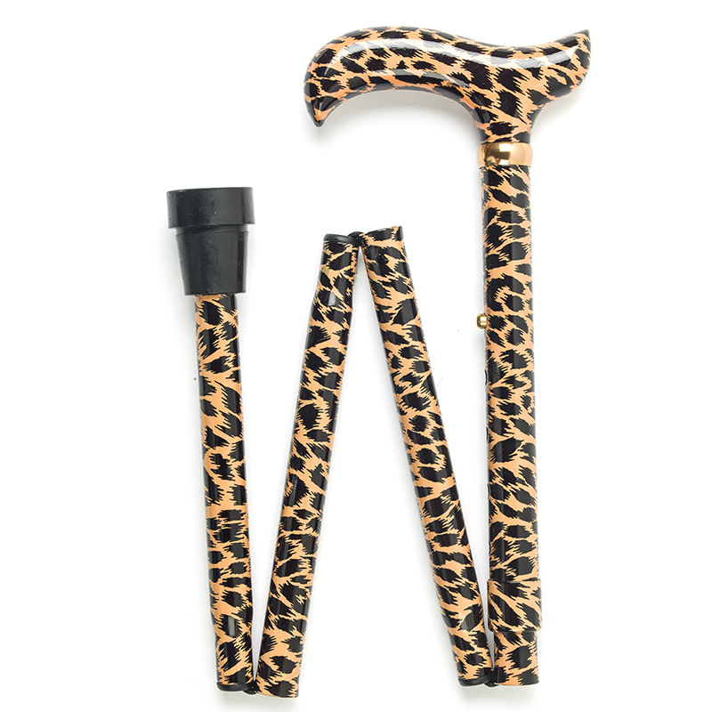 Leopard-Pattern Derby Walking Stick | Health and Care