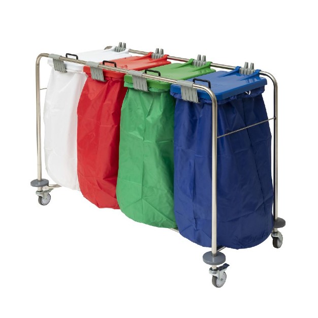 Alerta Quadruple-Bag Laundry Trolley | Health and Care