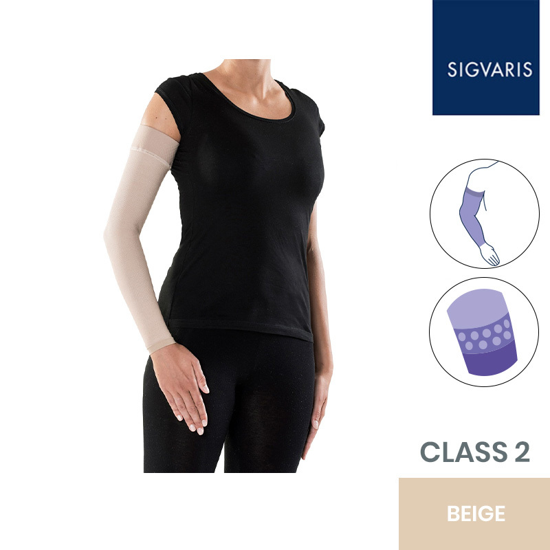 Sigvaris Class 2 Beige Compression Arm Sleeve | Health and Care