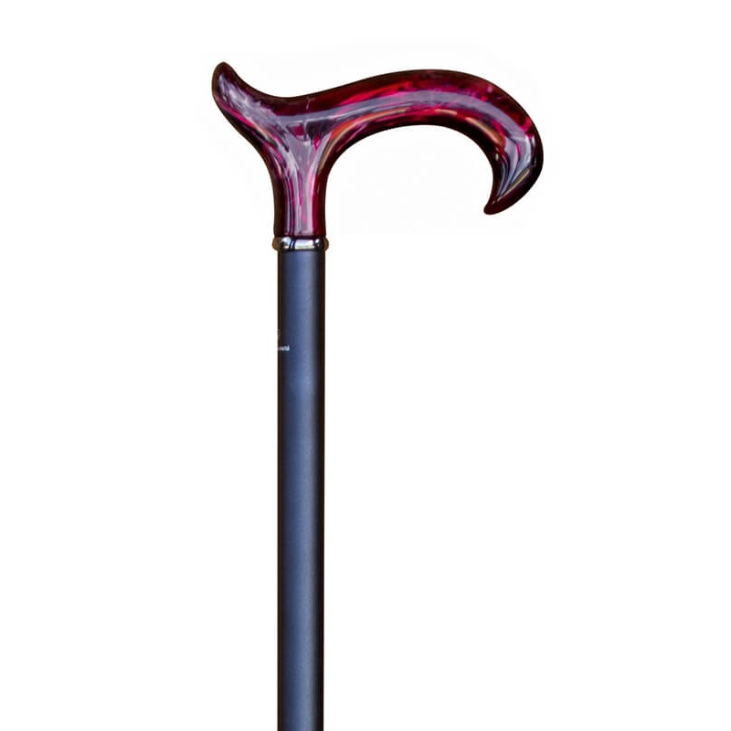 Adjustable Aluminium Black/Garnet Derby Cane | Health and Care
