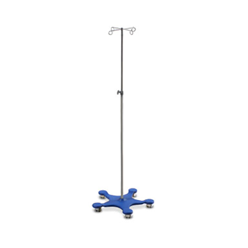 Bristol Maid Two Hook Easy Clean IV Stand with Blue Base | Health and Care