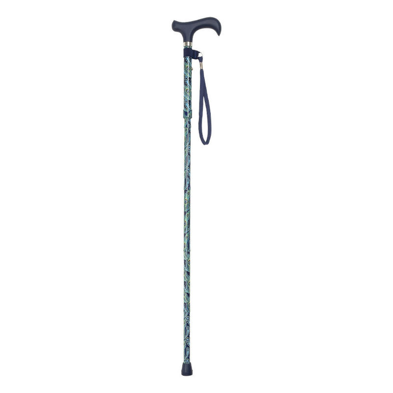 Height-Adjustable Mini Folding Peacock-Patterned Derby Walking Stick ...