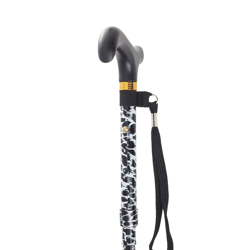 Height-Adjustable Zebra Print Mini Folding Derby Walking Stick | Health ...
