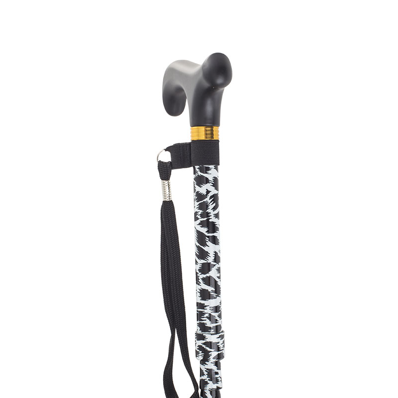 Height-Adjustable Zebra Print Mini Folding Derby Walking Stick | Health ...