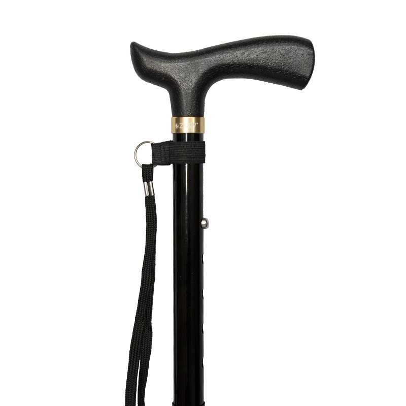 Economy Long Folding Black Walking Stick | Health and Care