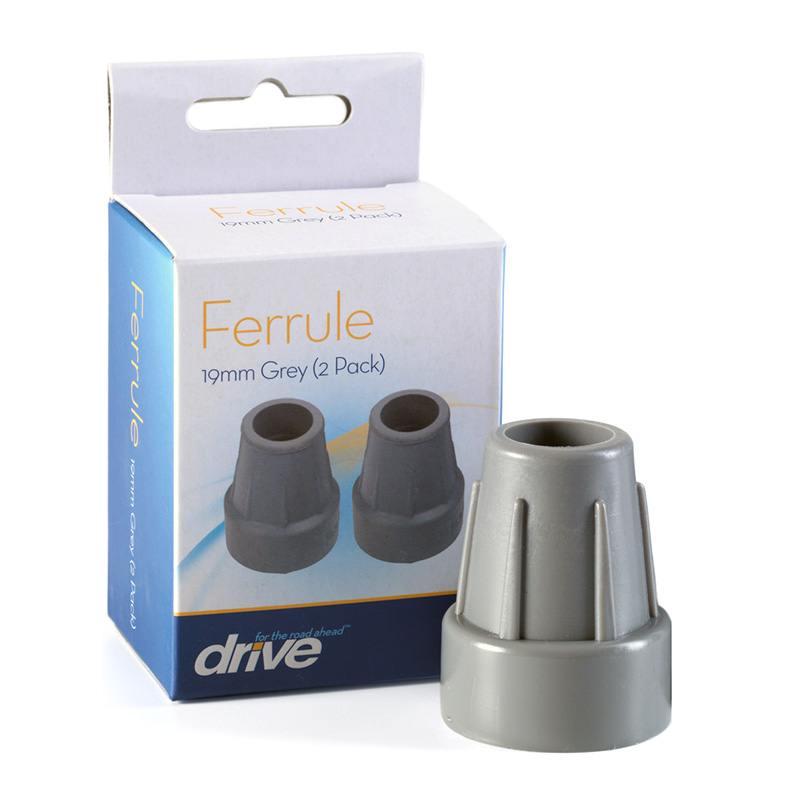Drive Medical 19mm Grey Rubber Ferrules for Mobility Aids (Pack of 2 ...