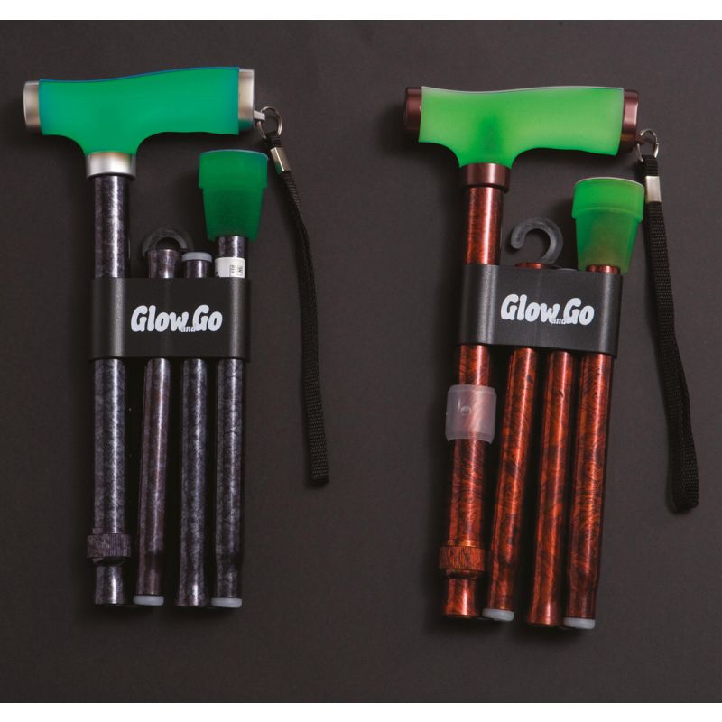Drive Medical Copper Glow and Go Folding Walking Stick | Health and Care