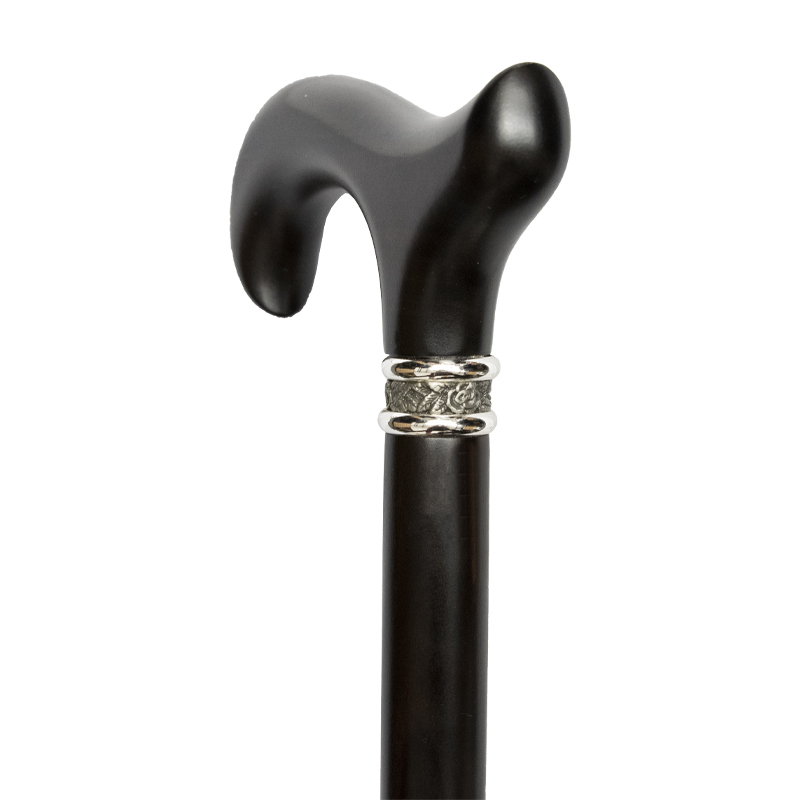 Ebony Derby Cane with Pewter Collar | Health and Care