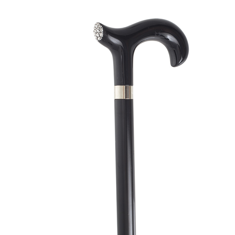 Gents' Black Derby Cane with Swarovski Elements | Health and Care