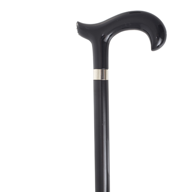 Gents' Black Derby Cane with Swarovski Elements | Health and Care