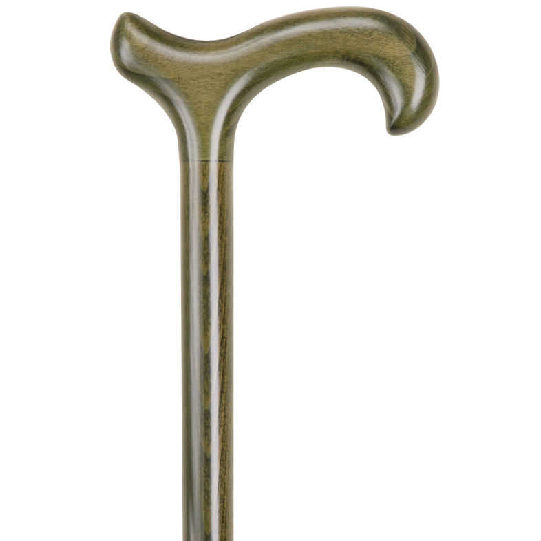 Green Derby Handle Wooden Walking Stick | Health and Care