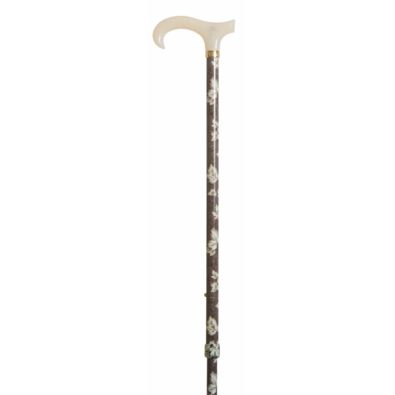 Grey Leaves Extending Petite Walking Cane | Health and Care
