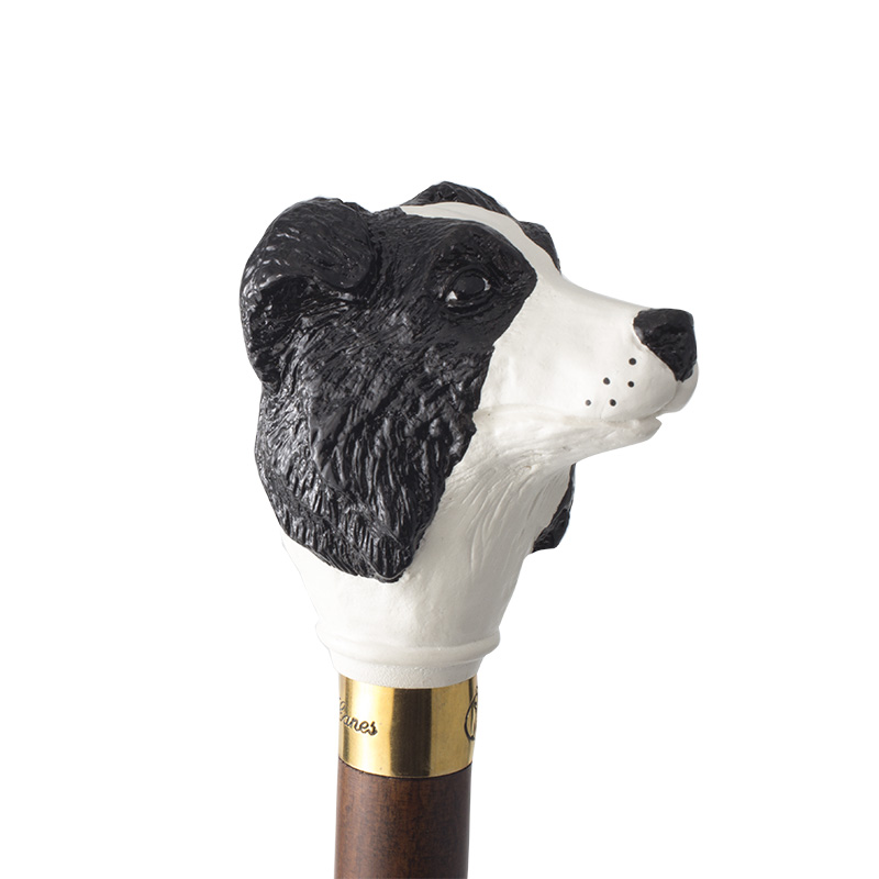 Hand Painted Border Collie Hardwood Cane | Health and Care