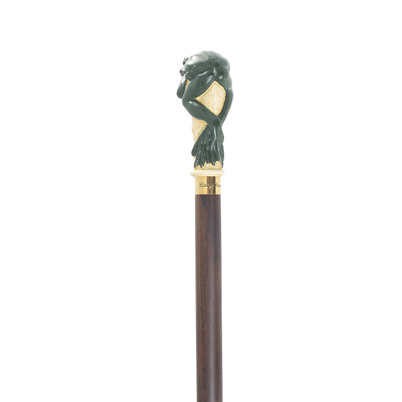 Hand Painted Green Frog Hardwood Cane | Health and Care