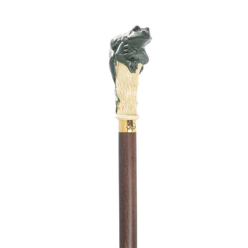 Hand Painted Green Frog Hardwood Cane | Health and Care