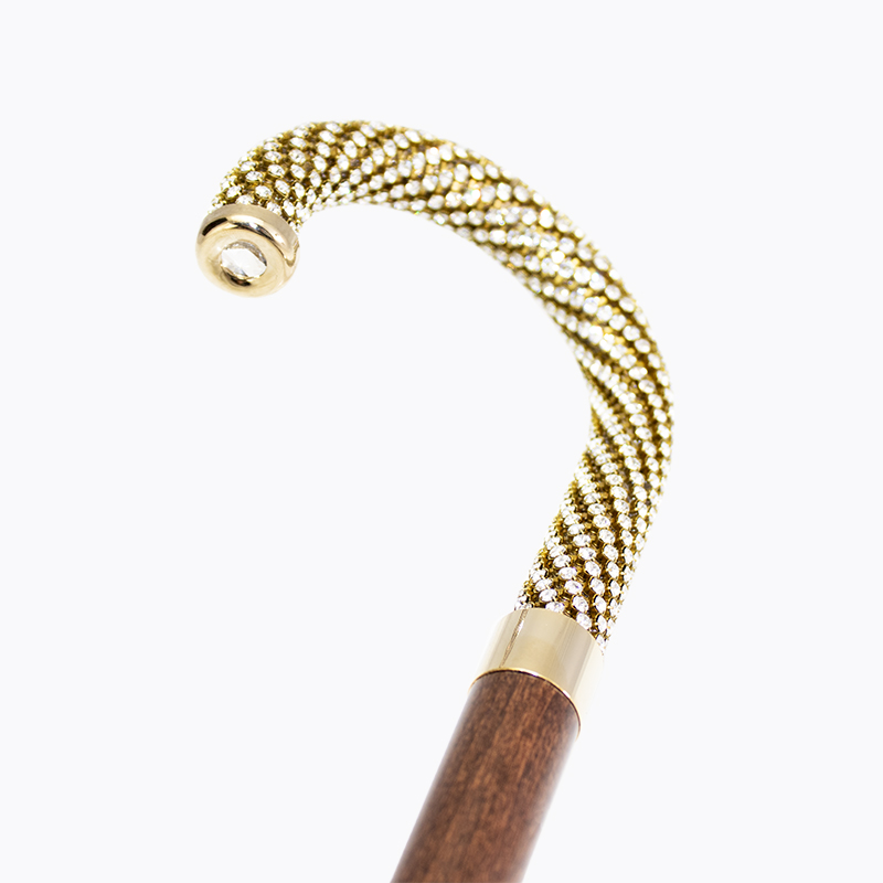 Hardwood Crook Cane with Swarovski Handle | Health and Care