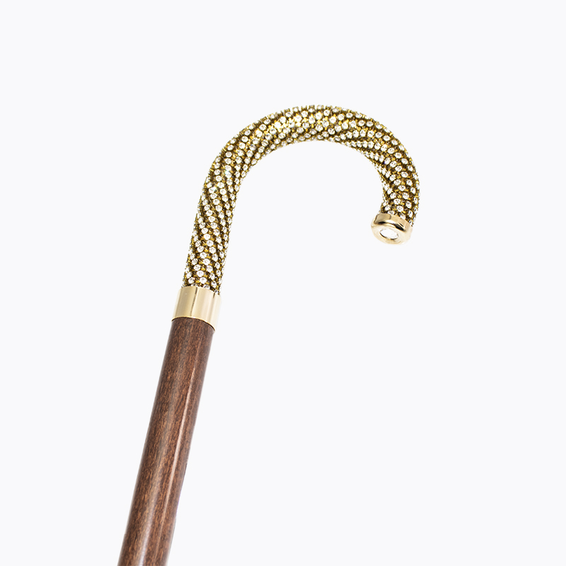 Hardwood Crook Cane with Swarovski Handle | Health and Care