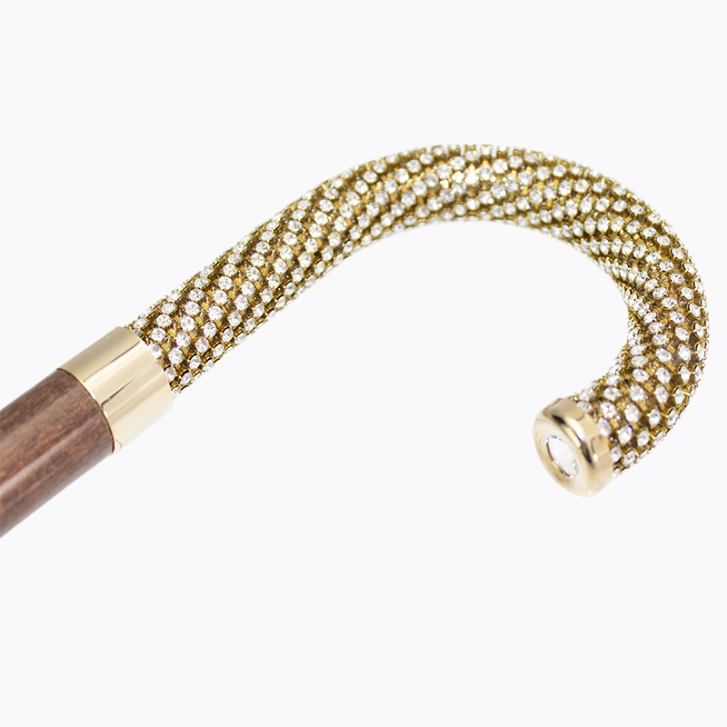 Hardwood Crook Cane with Swarovski Handle | Health and Care