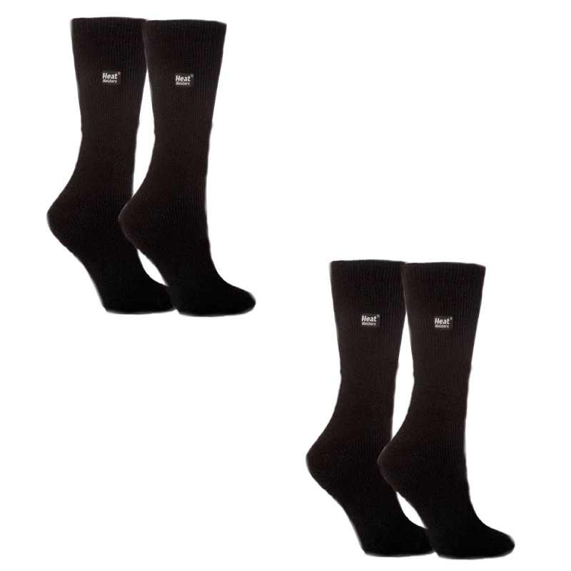 2 Pairs of Black Heat Holders Thermal Socks | Health and Care