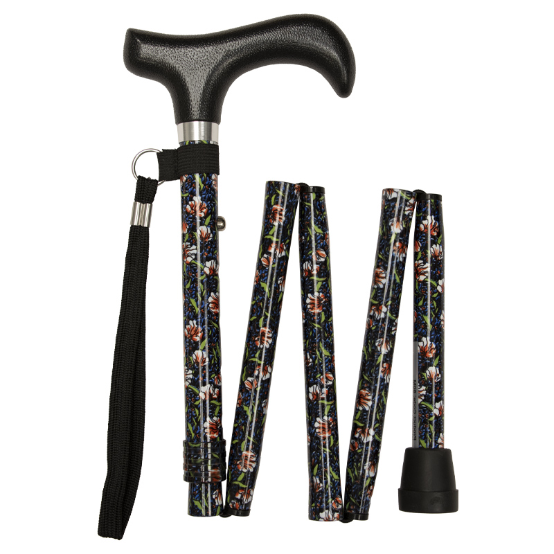 Height-Adjustable Mini Folding Morris Pattern Derby Handle Walking ...