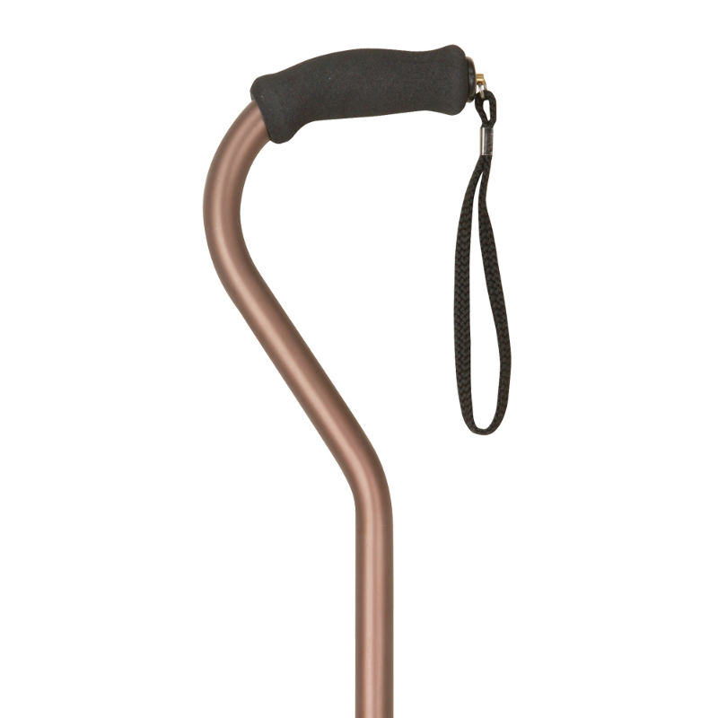 Height-Adjustable Offset Matte Bronze Cane | Health and Care