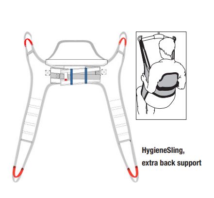 Hygiene Lifting Sling with Back Support | Health and Care