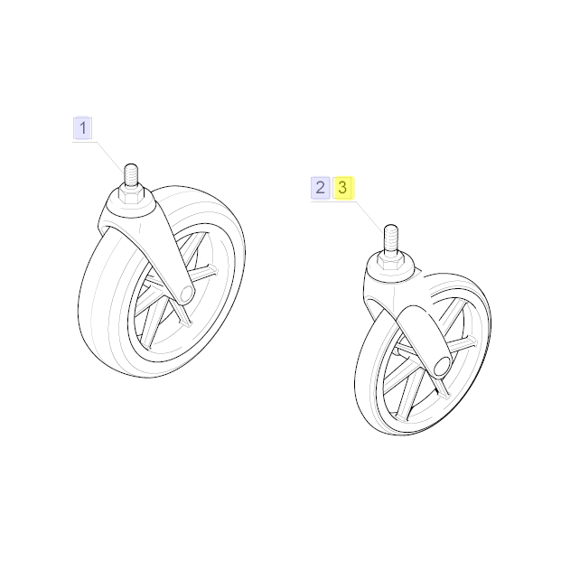 Invacare Front Castor Assembly for Zipper Wheelchair | Health and Care