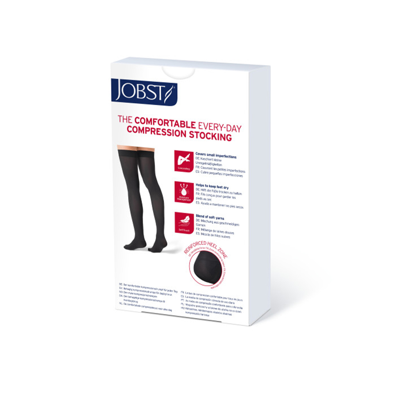 JOBST Opaque Compression Class 2 (23 - 32mmHg) Thigh High Navy Open Toe ...
