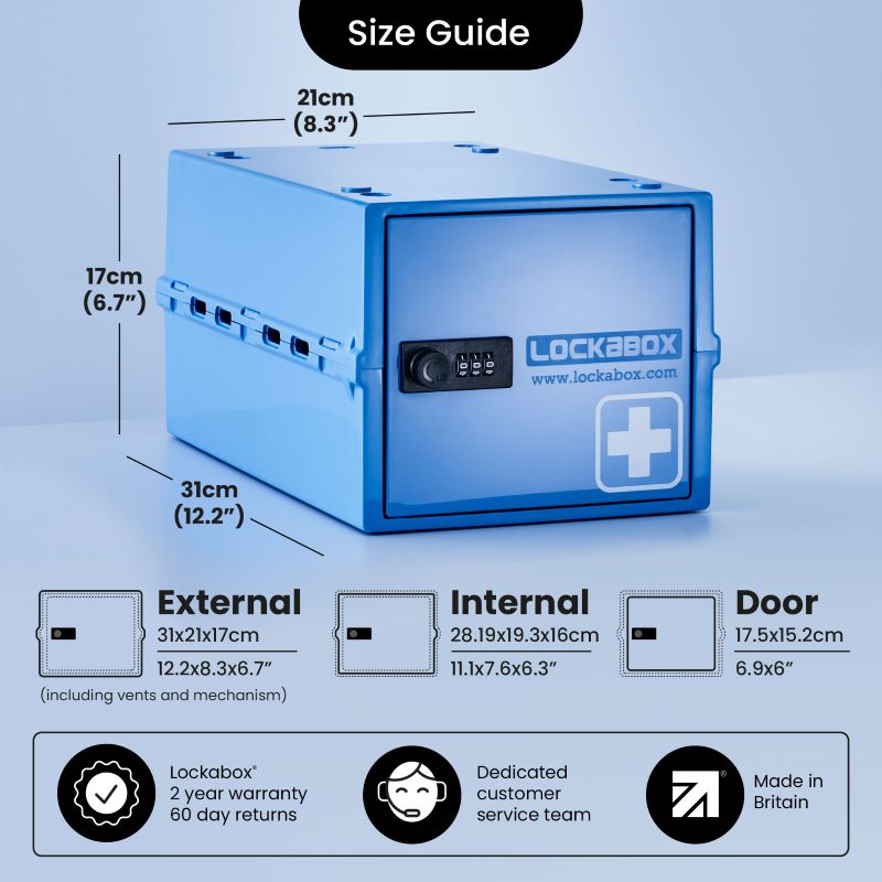 Lockabox One™ Medicine Box (Medi Blue) | Health and Care