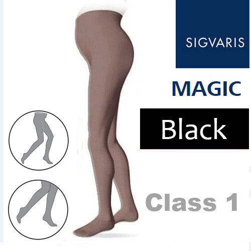 Sigvaris Magic Class 1 Closed Toe Maternity Compression Tights - Black ...