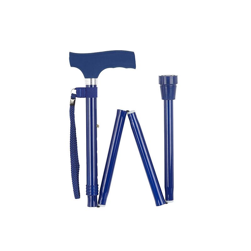 Navy Blue Adjustable Folding Stick | Health and Care