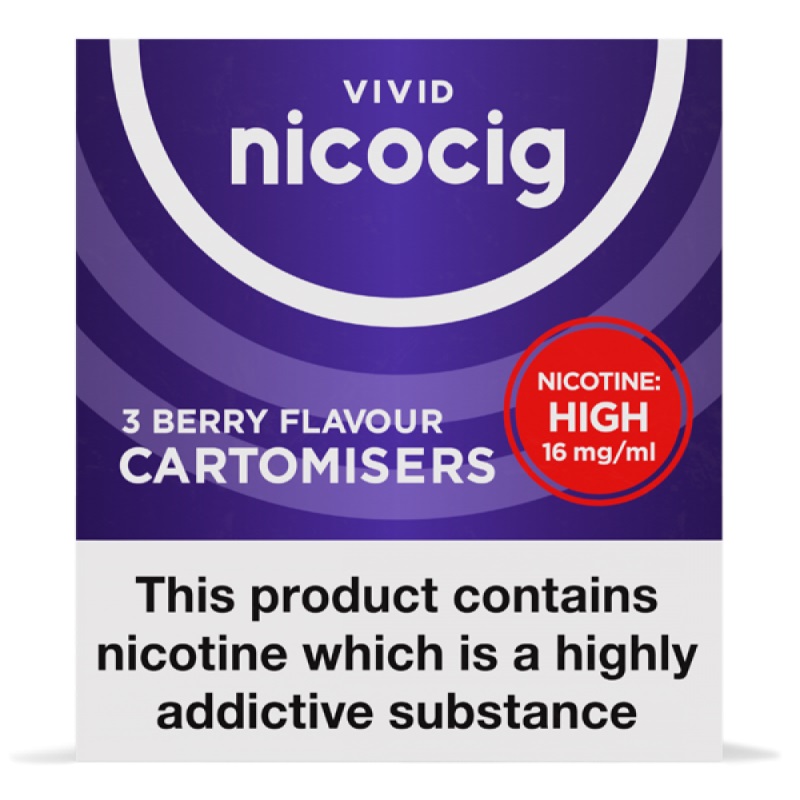 Vivid Nicocig Refill Cartridges High Strength Berry Cartomisers ...
