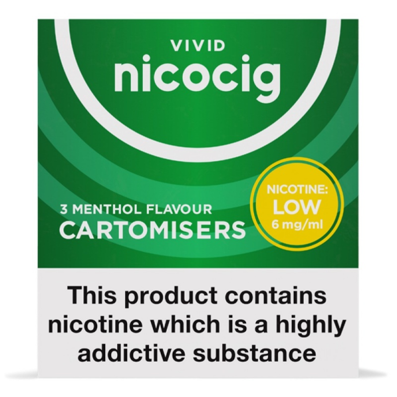Nicocig Refill Cartridges Low Strength Menthol Cartomisers | Health and ...