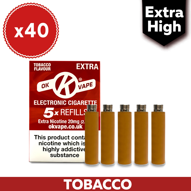 OK Vape Extra High Tobacco Cartridges 40pks | Health and Care