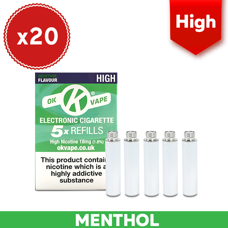 OK Vape Menthol High Cartridges (20 Packs) | Health and Care