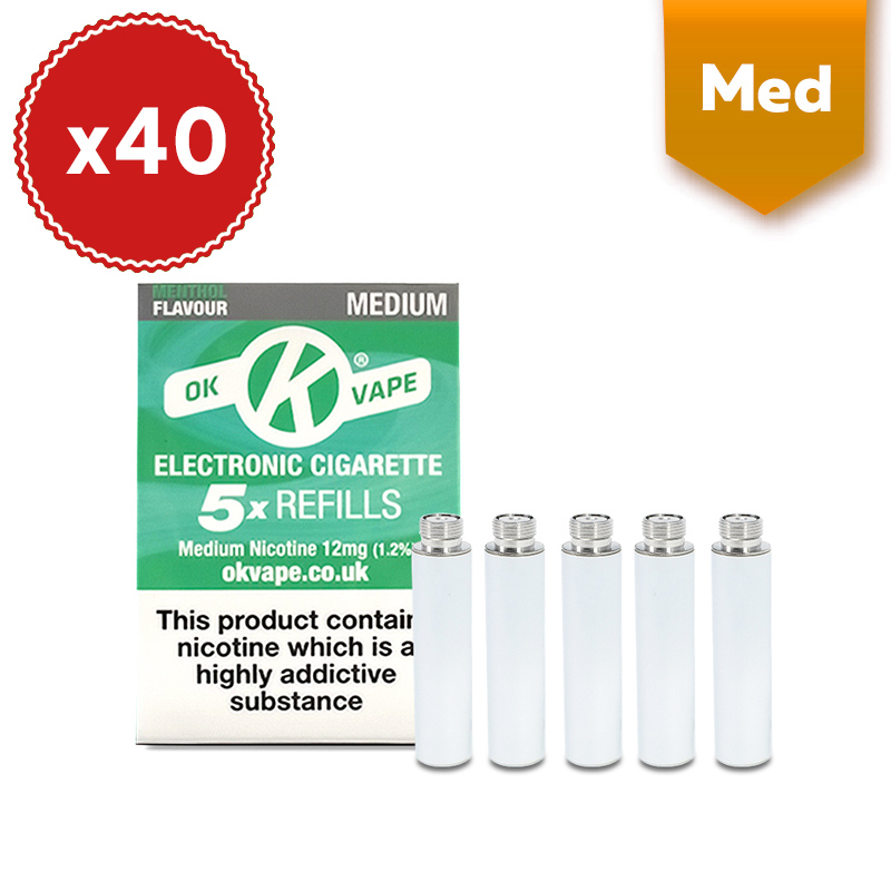 OK Vape Medium Menthol Cartridges (40 Packs) | Health and Care