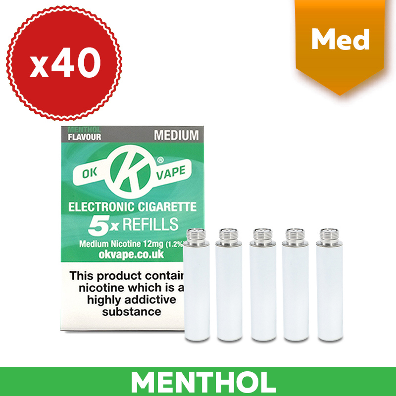 OK Vape Medium Menthol Cartridges (40 Packs) | Health and Care