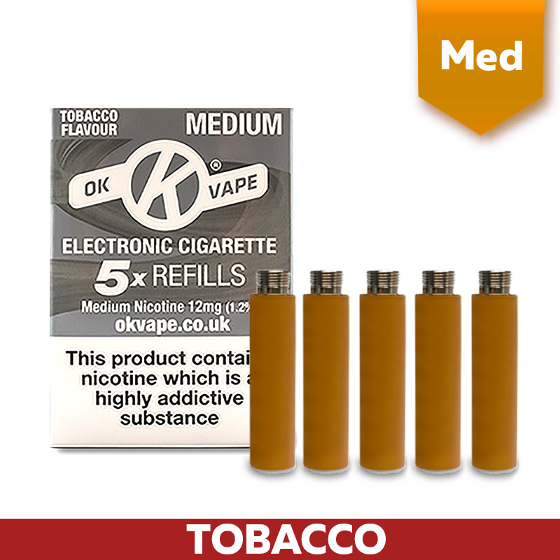 OK Vape E-Cig Medium Tobacco Cartridges (12mg) | Health and Care
