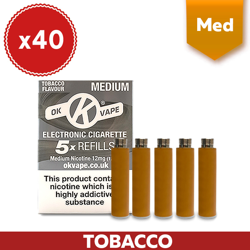 OK Vape Medium Tobacco Cartridges (40 Packs) | Health and Care